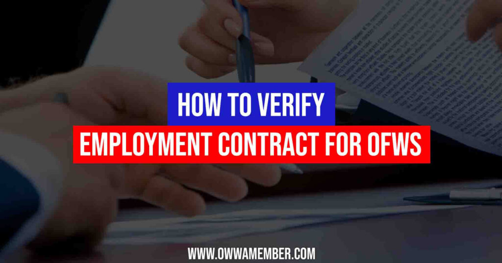 How to Process Employment Contract Verification for OFWs | OWWA Member