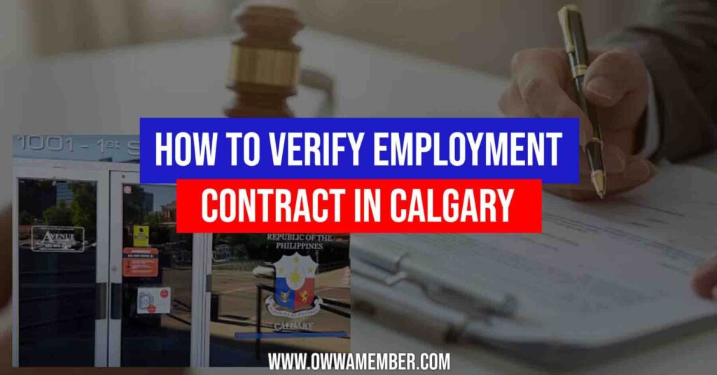 How to Verify Employment Contract in Calgary, Canada | OWWA Member