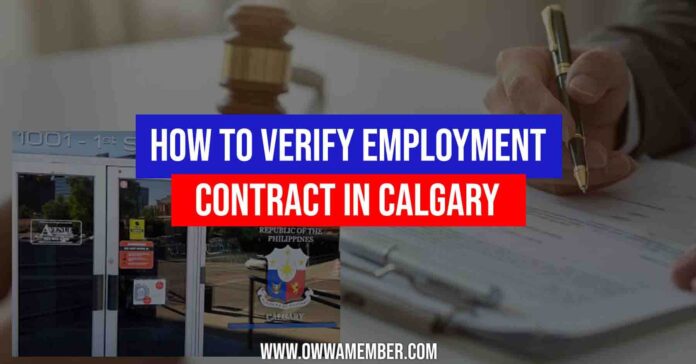 How to Verify Employment Contract in Calgary, Canada | OWWA Member