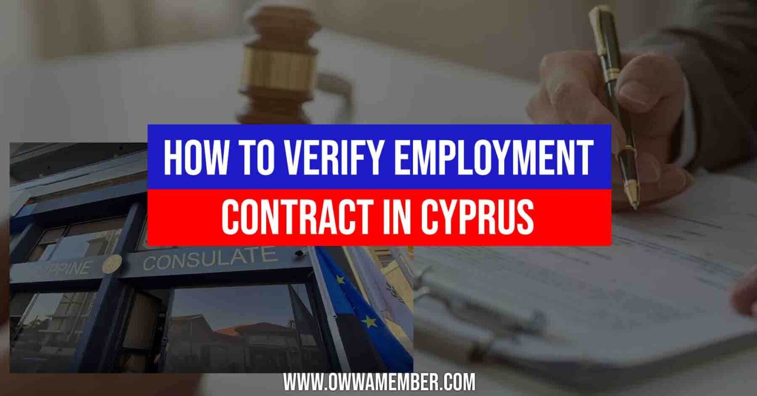 How to Verify Employment Contract in Cyprus | OWWA Member