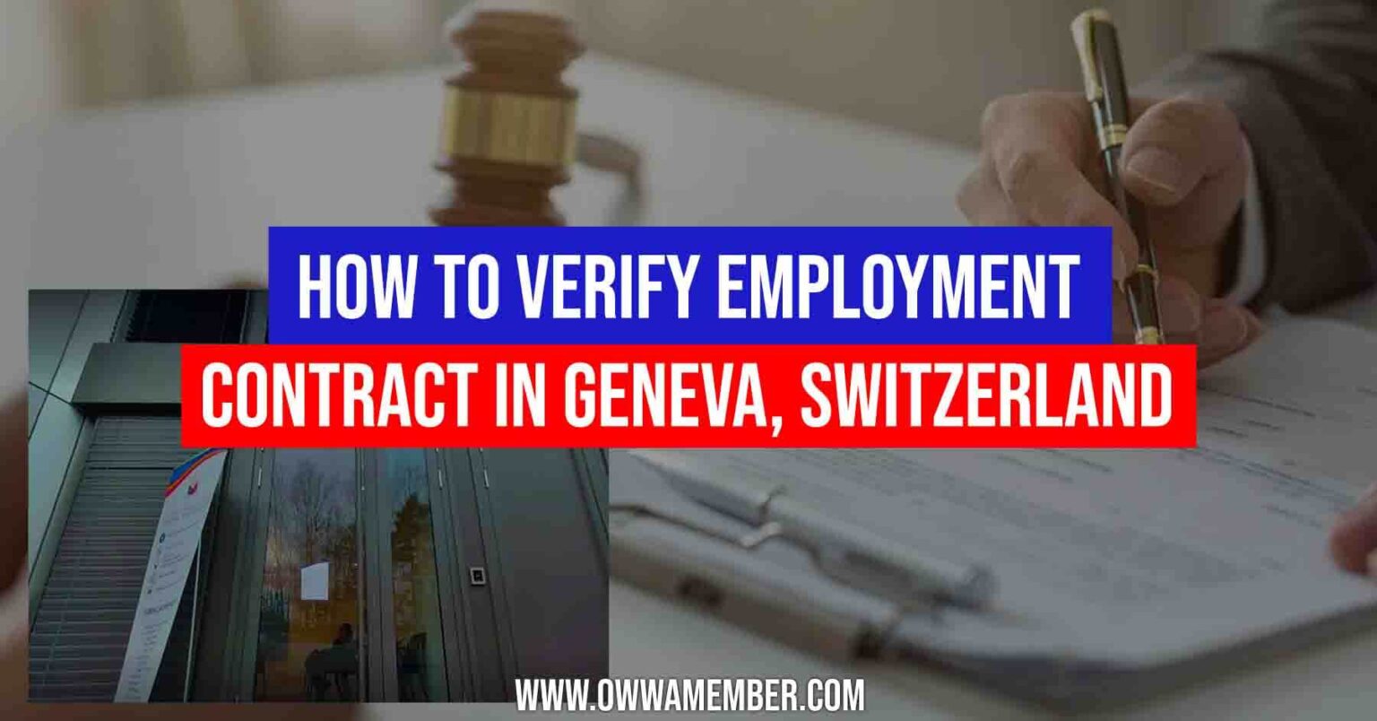 How to Verify Employment Contract in Geneva, Switzerland - OWWA Member