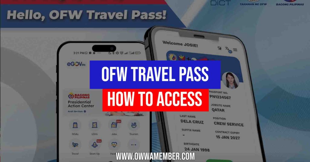OFW Travel Pass: How to Register and Access for OFWs | OWWA Member