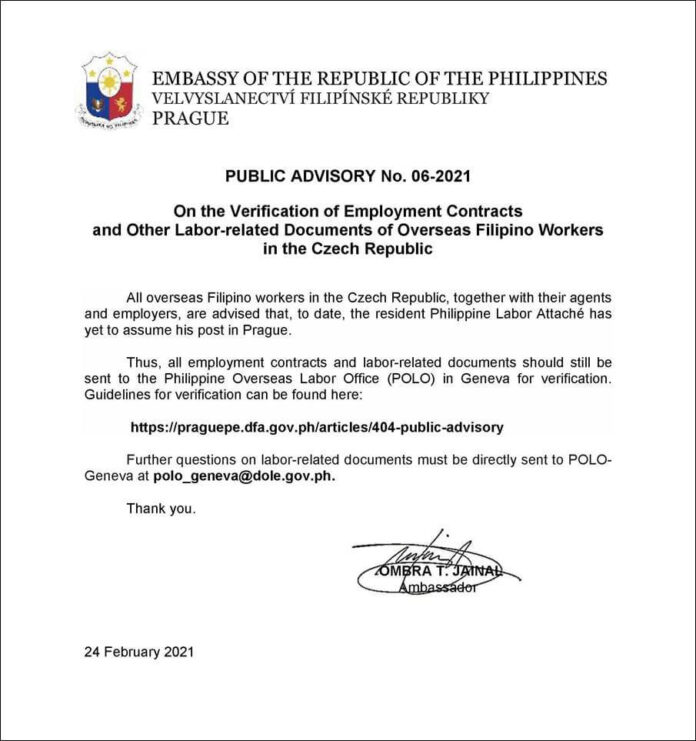 How to Verify Employment Contract in Prague, Czech Republic - OWWA Member