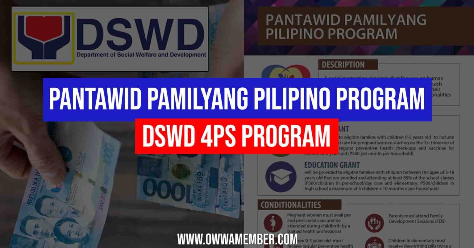 How to Apply DSWD 4Ps: Pantawid Pamilyang Pilipino Program - OWWA Member