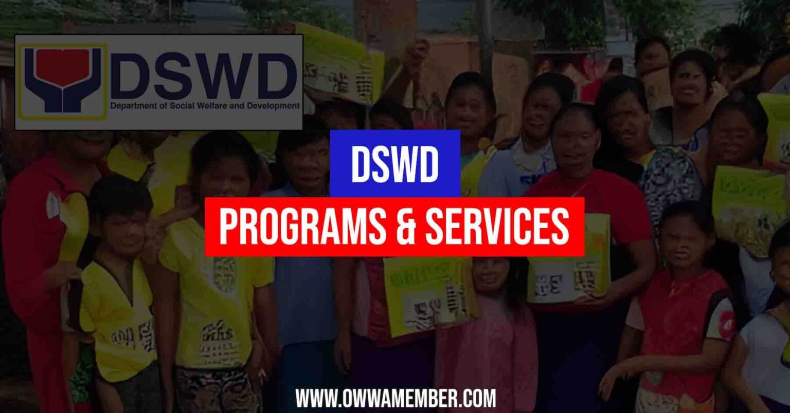 List of DSWD Programs and Services for Filipinos - OWWA Member