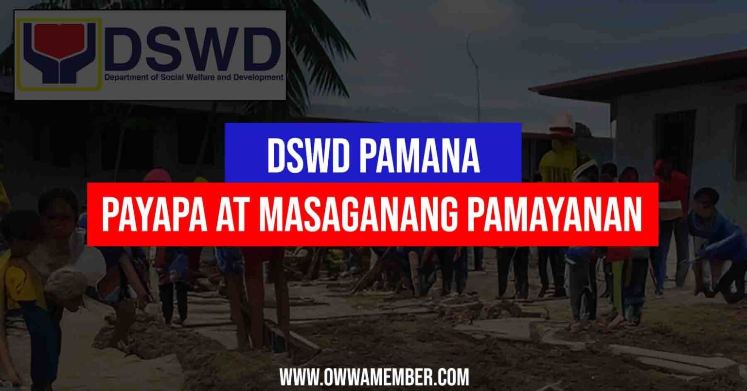 DSWD PAMANA (Payapa at Masaganang Pamayanan) Program - OWWA Member