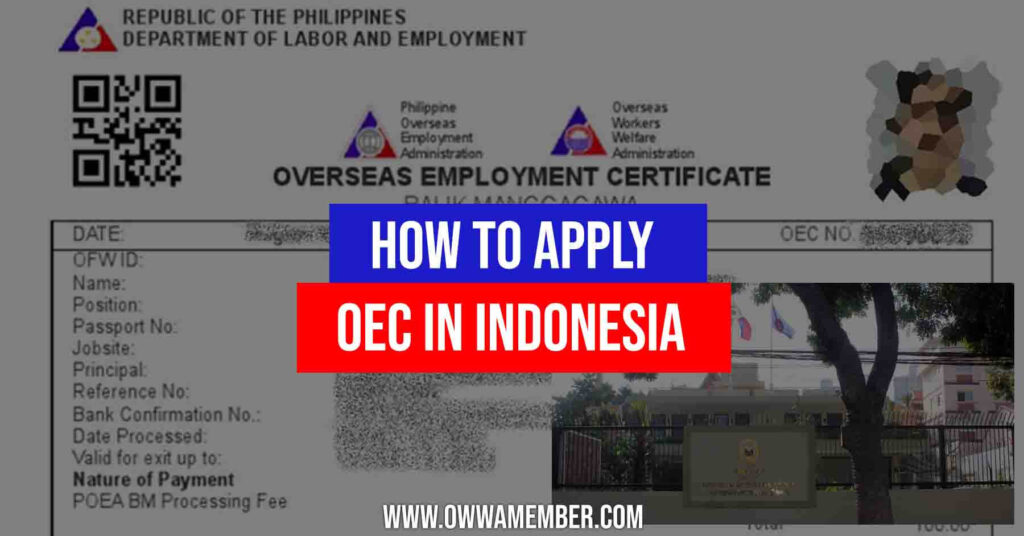 How to Apply OEC: Indonesia Online Appointment - OWWA Member