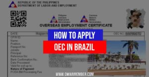 How to Apply OEC: Brazil Online Appointment | OWWA Member