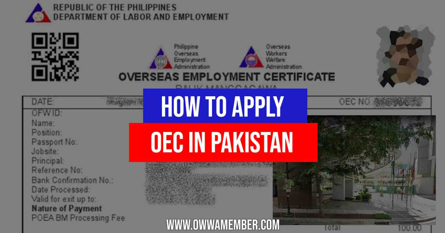 How to Apply OEC: Pakistan Online Appointment - OWWA Member