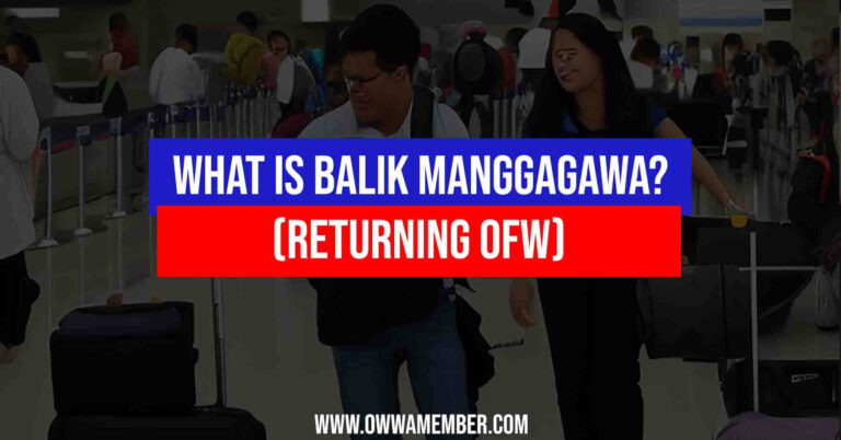Understanding Balik Manggagawa (Returning OFW) - OWWA Member