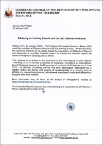 Affidavit of Support & Guarantee in PH Consulate Macau | OWWA Member