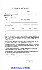 Affidavit of Support & Guarantee in PH Embassy Singapore | OWWA Member