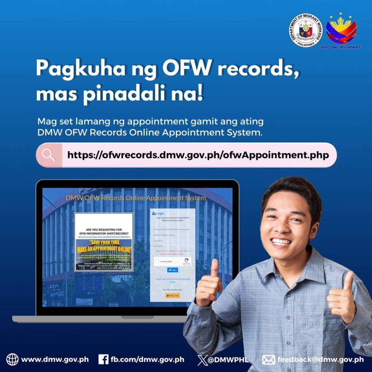 OFW Records: DMW OFW Records Online Appointment System | OWWA Member