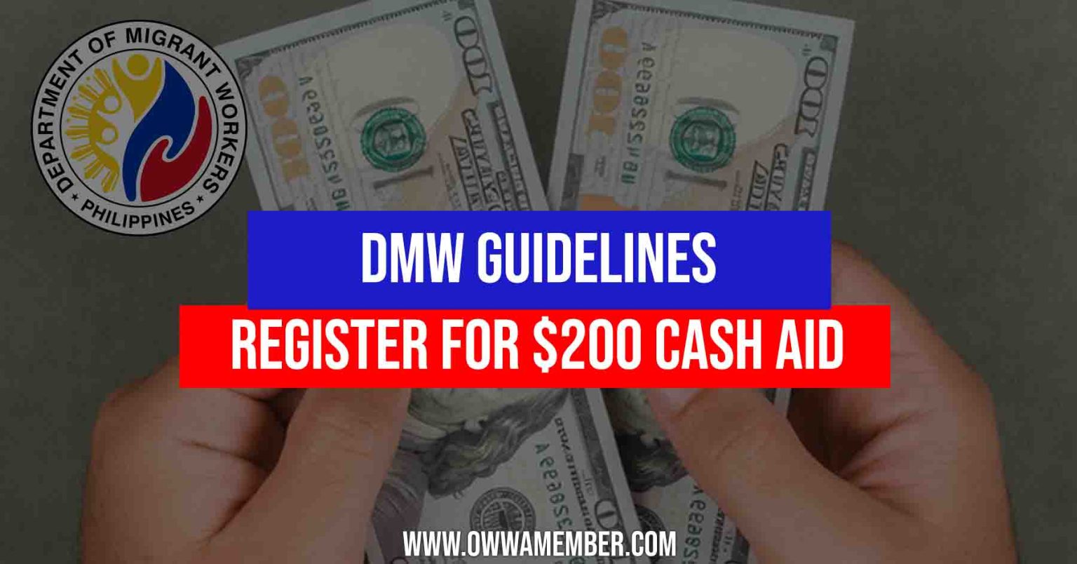 Registration Guidelines and Application for USD200 Cash Aid from DMW ...